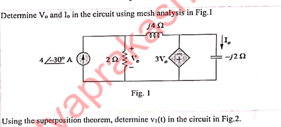 Determine Vo and Io in the circuit using | StudyX