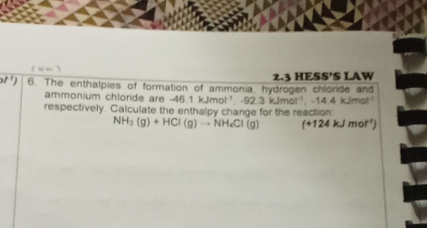 6 The enthalpies of formation of ammonia | StudyX