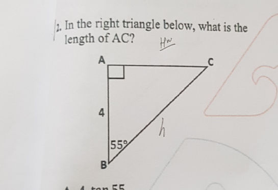 In the right triangle below what is the | StudyX