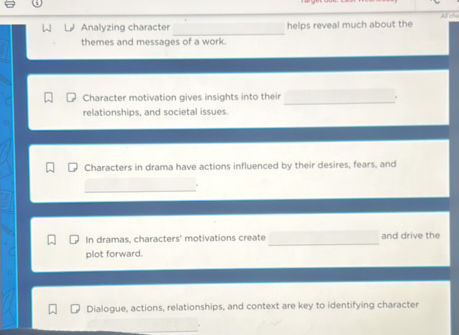Analyzing character themes and messages of a | StudyX