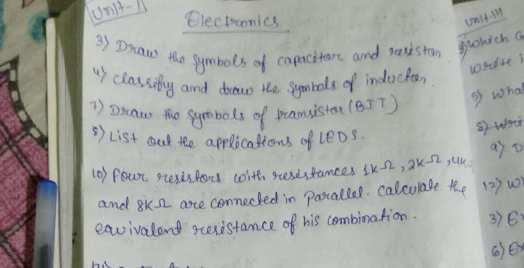 3) Draw the symbols of capacitor and | StudyX