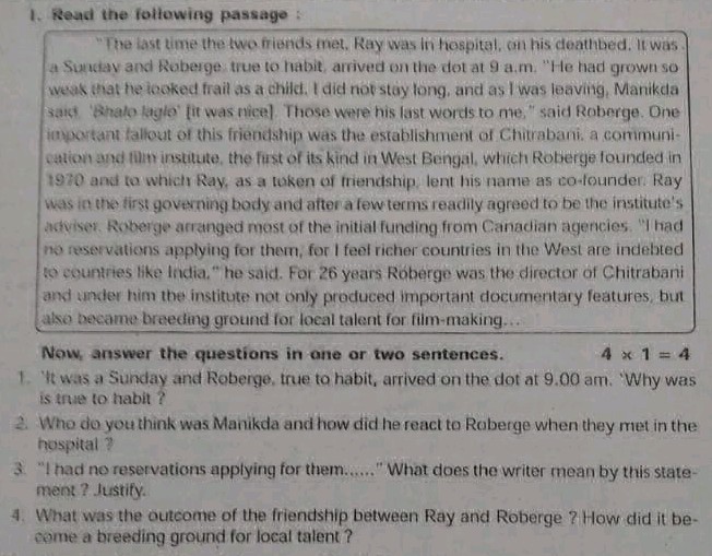 1 Read the following passage The last time | StudyX