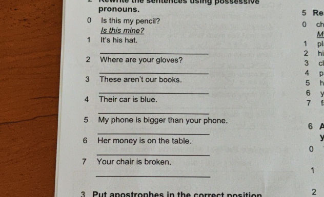 Rewrite the sentences using possessive | StudyX