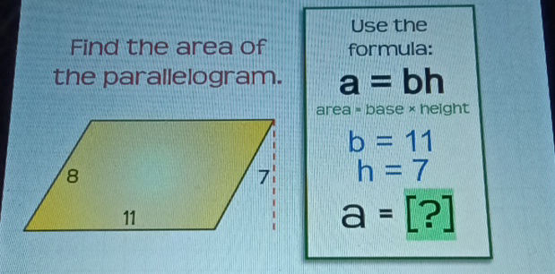Find the area of the parallelogram Use the | StudyX