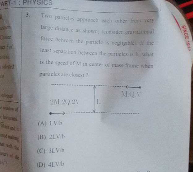 Two particles approach each other from very