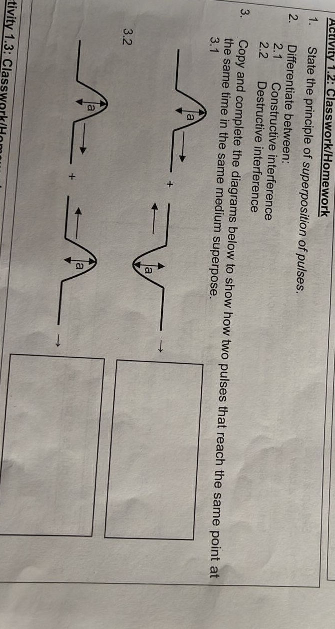 Activity 12 Classwork/Homework 1 State the | StudyX