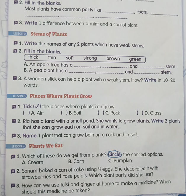 2 Fill in the blanks Most plants have common | StudyX