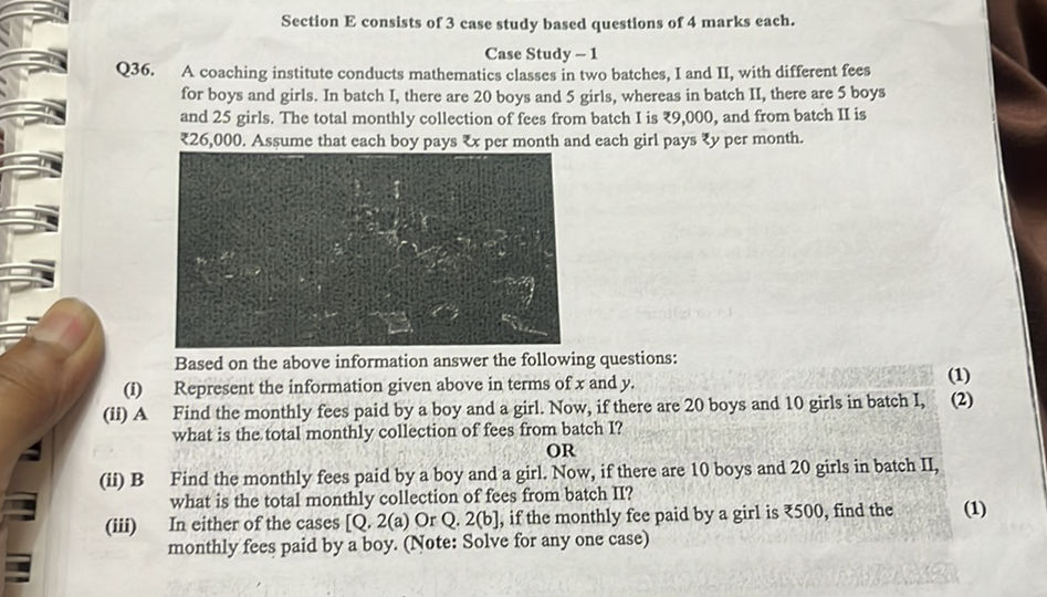 Section E consists of 3 case study based | StudyX