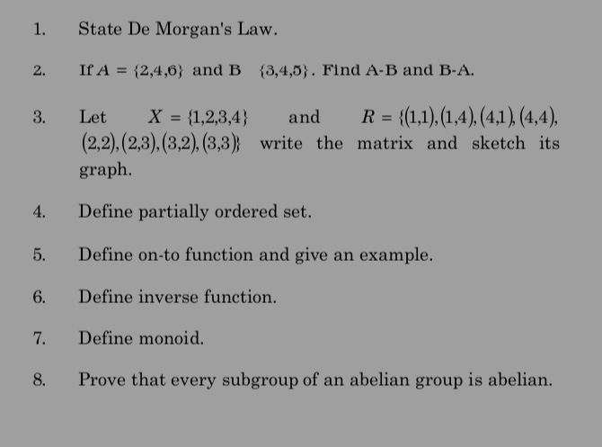 1 State De Morgans Law 2 If A = 246 and B | StudyX