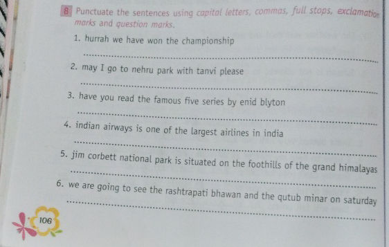 8 Punctuate the sentences using capital | StudyX