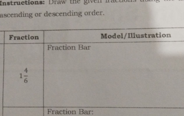 Instructions Draw the given fractions using | StudyX