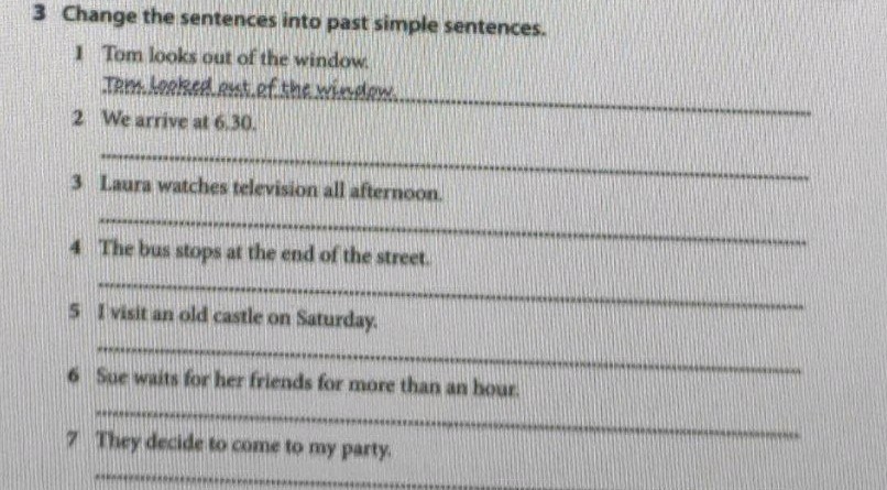 3 Change the sentences into past simple | StudyX