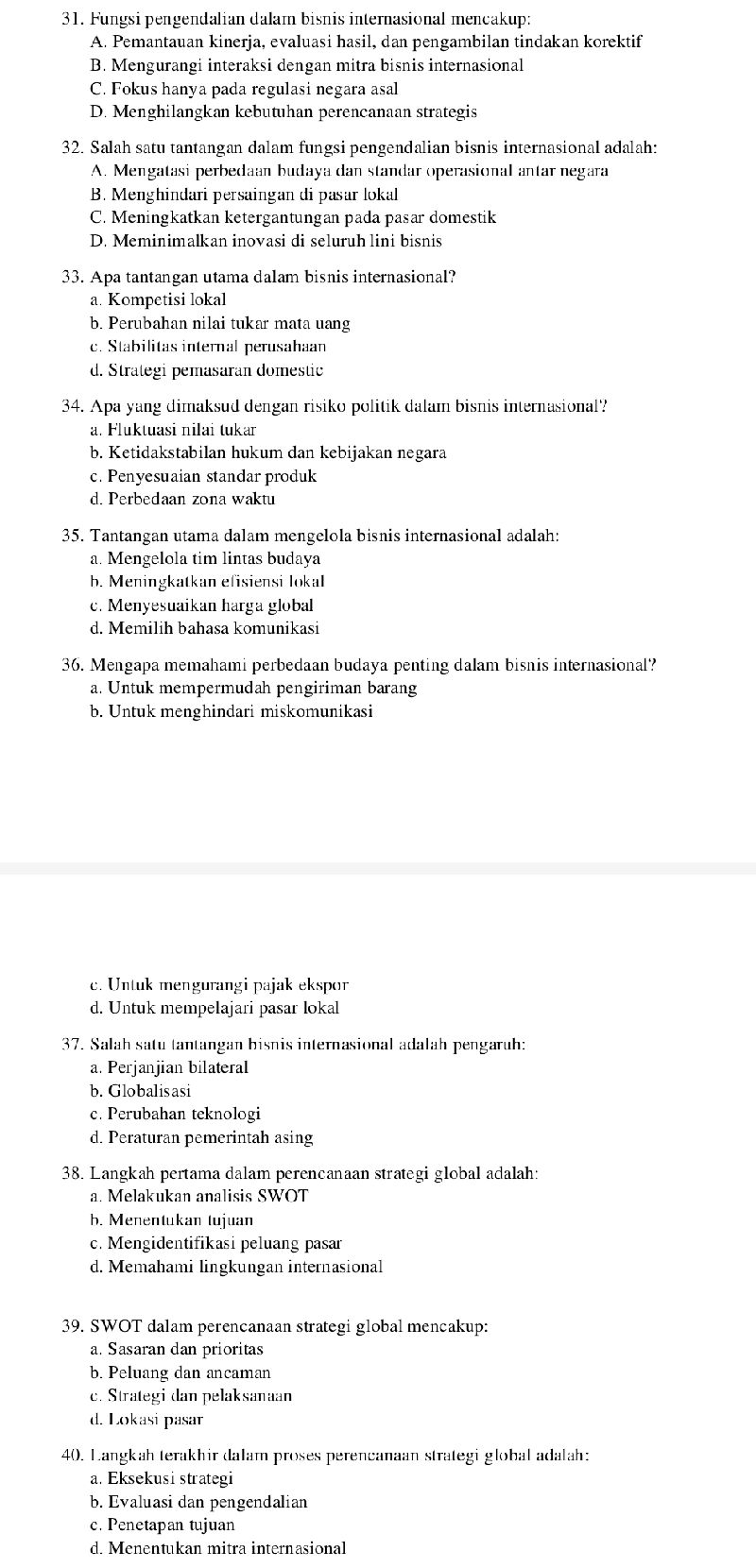 31 Fungsi pengendalian dalam bisnis | StudyX