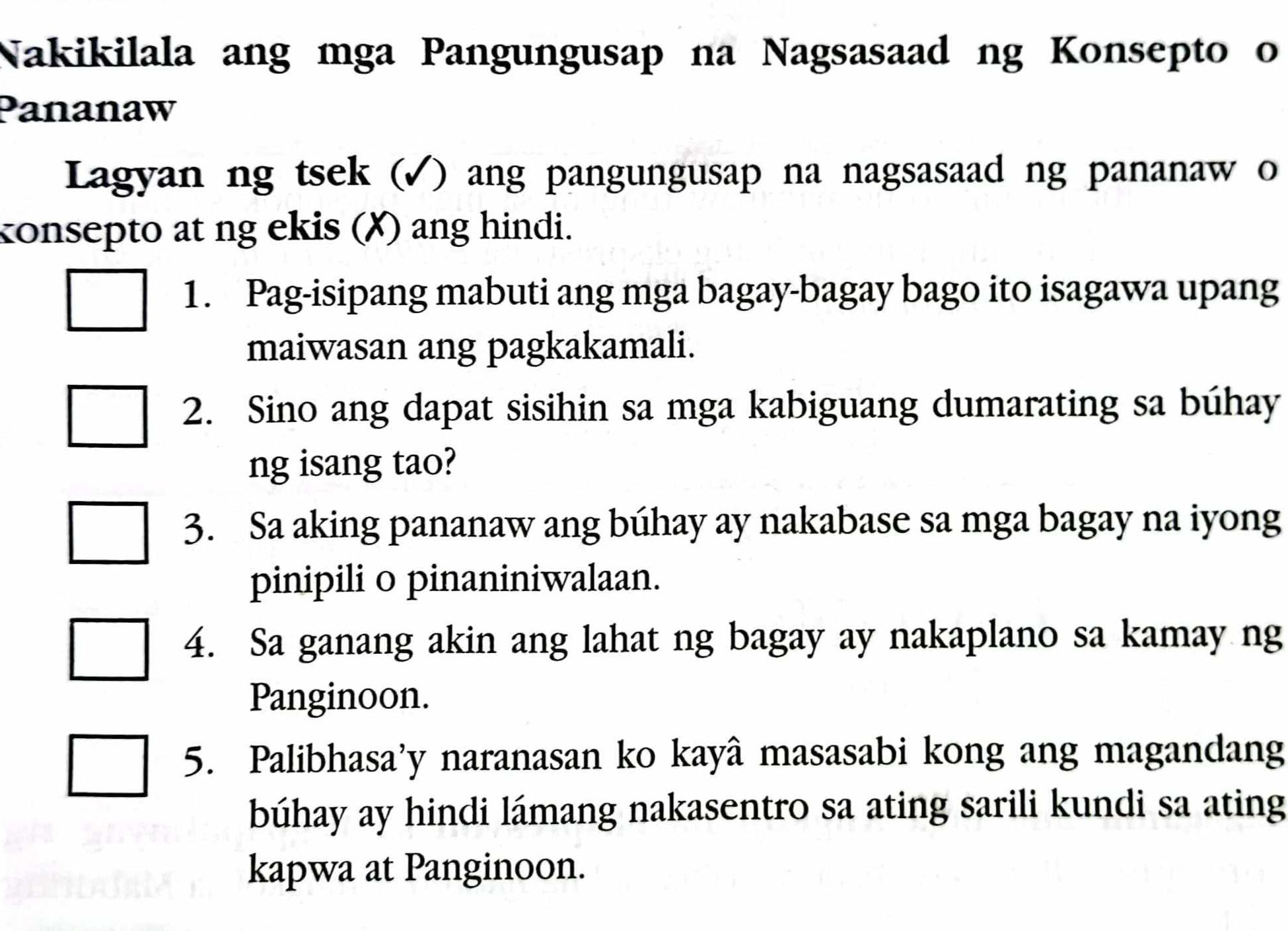 Nakikilala ang mga Pangungusap na Nagsasaad | StudyX