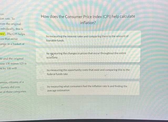 How does the Consumer Price Index (CPI) help | StudyX