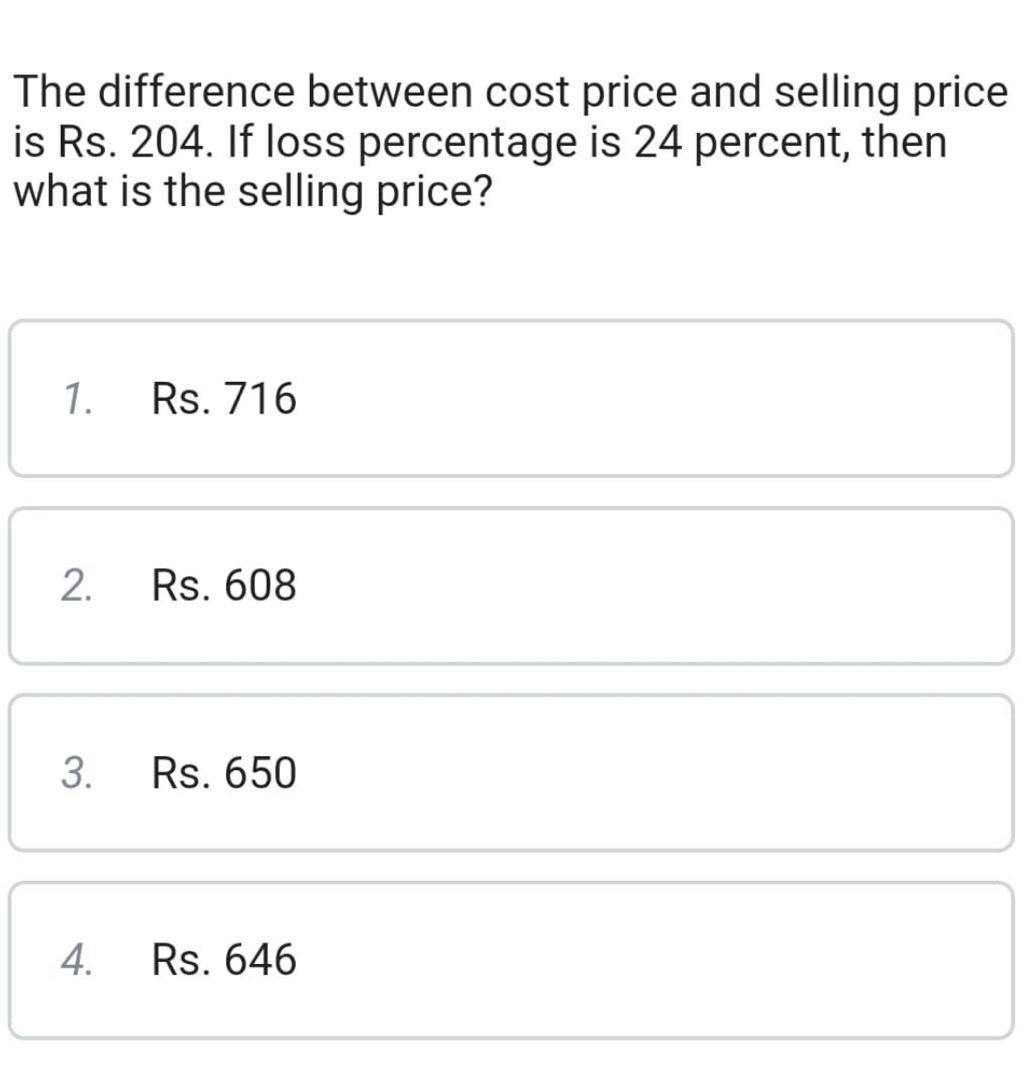 The difference between cost price and | StudyX