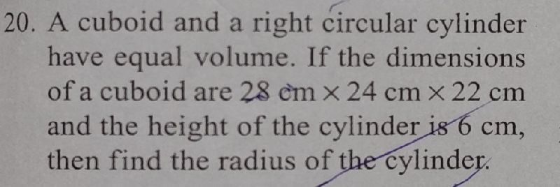 20 A cuboid and a right circular cylinder | StudyX