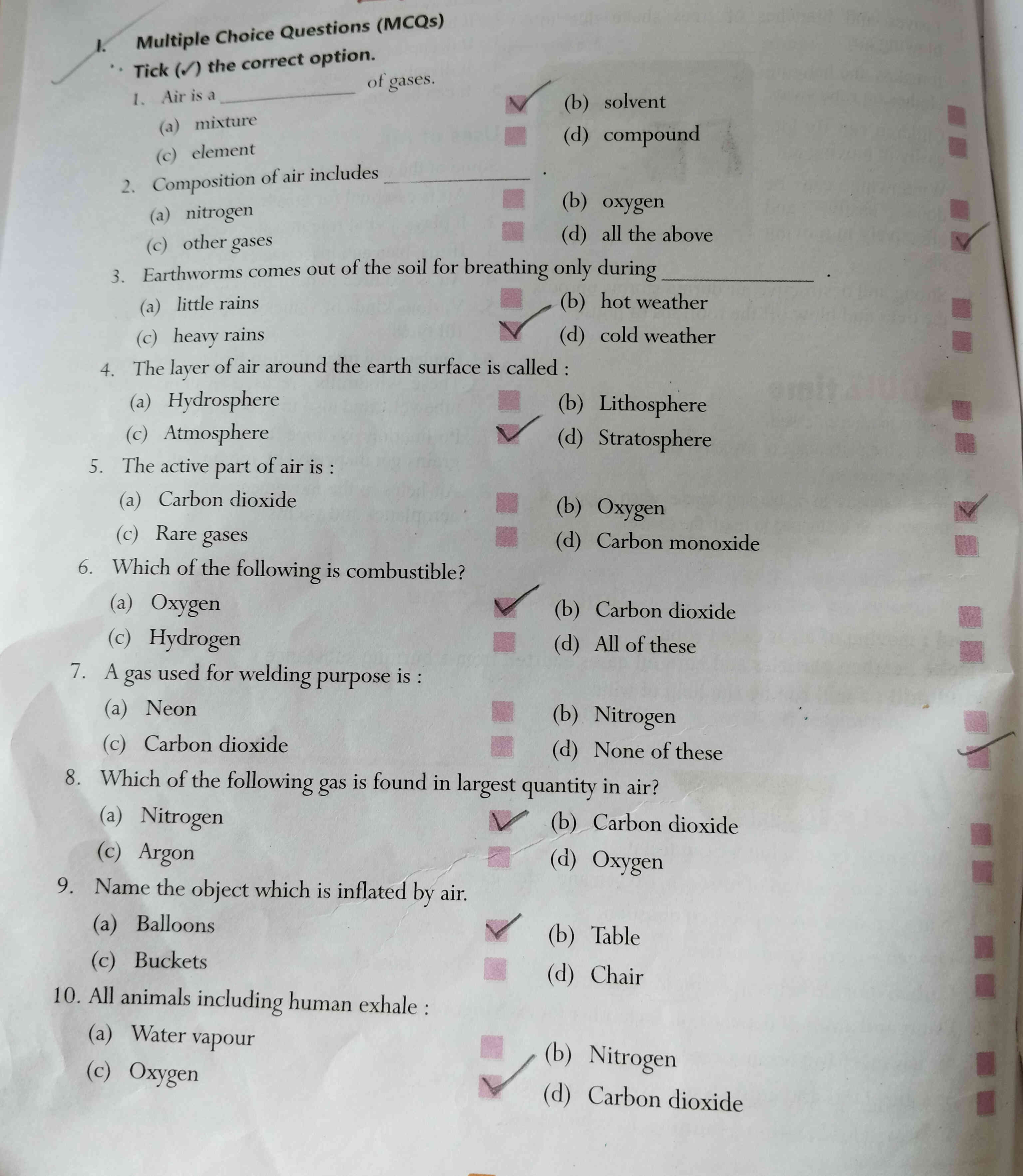 Multiple Choice Questions (MCQs) Tick () the | StudyX