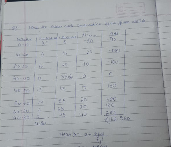 Find the mean mode and median of the given | StudyX