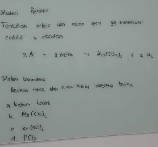 Materi Redoks Tentukan biloks dan mana spesi | StudyX