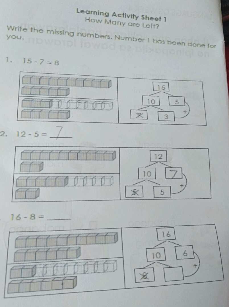 Learning Activity Sheet 1 How Many are Left | StudyX