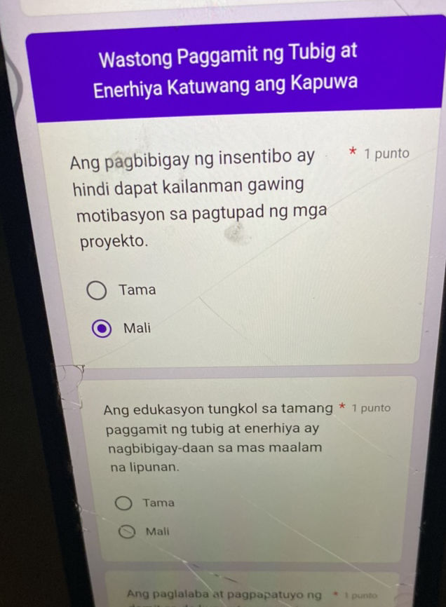 Wastong Paggamit ng Tubig at Enerhiya | StudyX