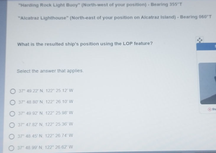 Harding Rock Light Buoy (North-west of your | StudyX