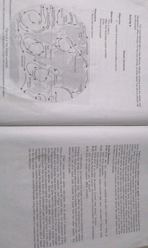 Activity 6 Ocean Currents Objective explain | StudyX