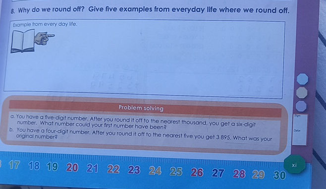 8 Why do we round off Give five examples