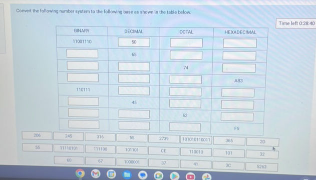Convert the following number system to the | StudyX
