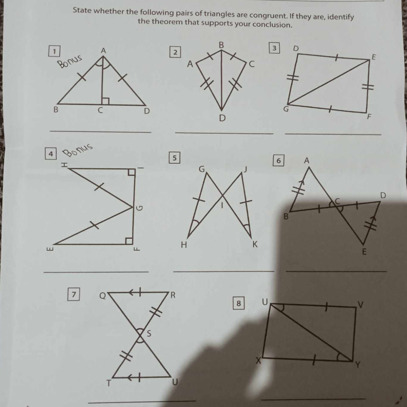 State whether the following pairs of | StudyX