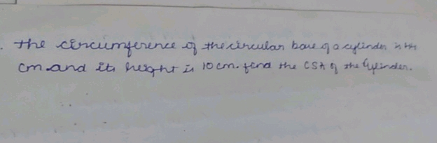 The circumference of the circular base of a