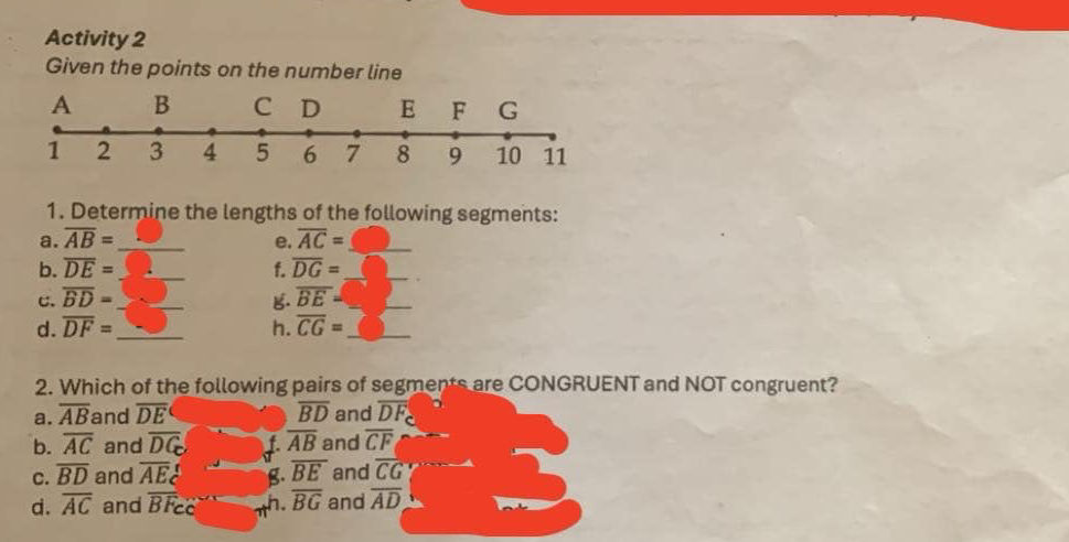 Activity 2 Given the points on the number | StudyX