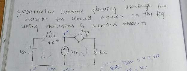 (2) Determine current flowing through 6 | StudyX