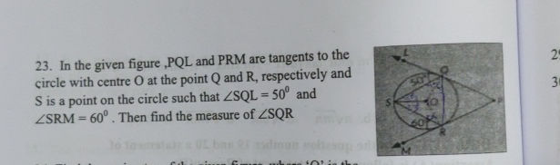 23 In the given figure PQL and PRM are | StudyX