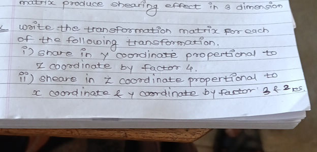 matrix produce shearing effect in 3 | StudyX