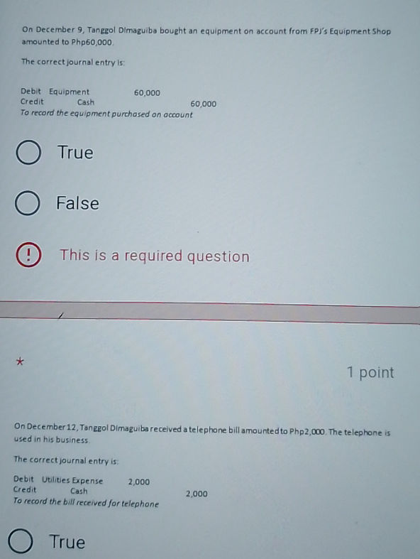On December 9 Tanggol Dimaguiba bought an | StudyX