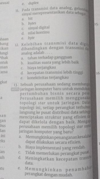 11 Pada transmisi data analog gelombang | StudyX