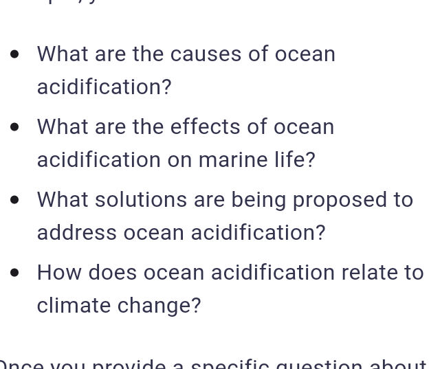 What are the causes of ocean acidification | StudyX