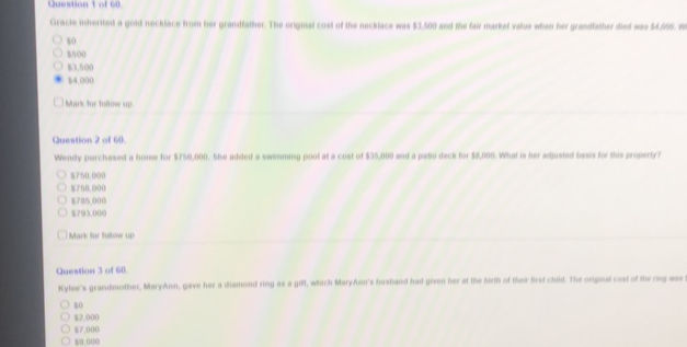 Question 1 of 60 Gracie inherited a gold | StudyX