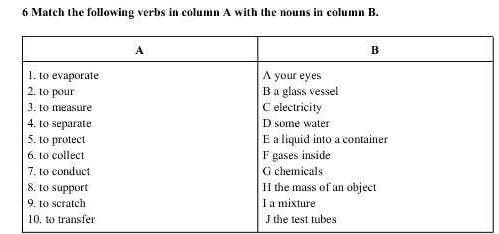 6 Match the following verbs in column A with | StudyX