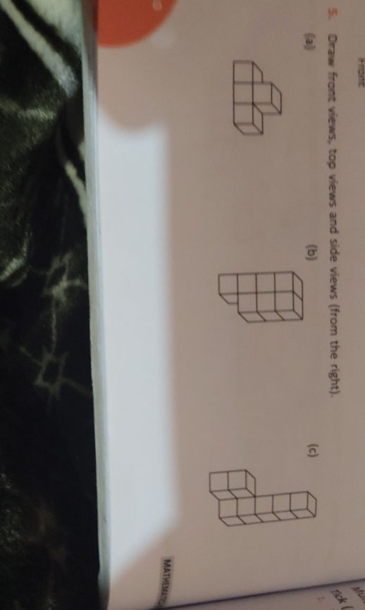 Draw front views top views and side views | StudyX