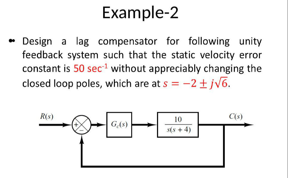 Example-2 Design a lag compensator for | StudyX
