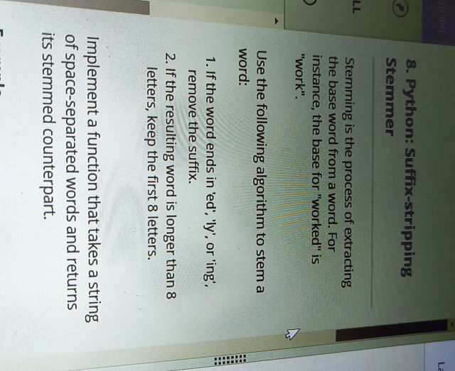 8 Python Suffix-stripping Stemmer Stemming | StudyX