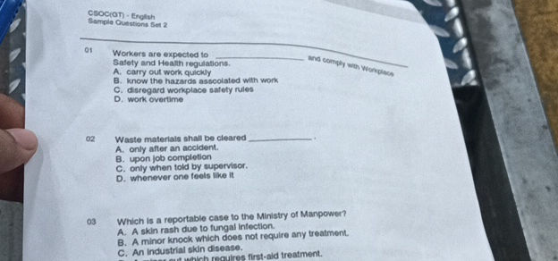 CSOC(OT)-English Sample Questions Set 2 01
