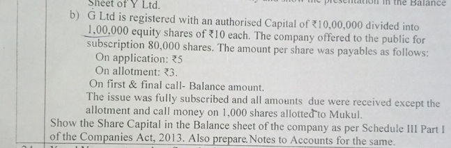 b) G Ltd is registered with an authorised | StudyX