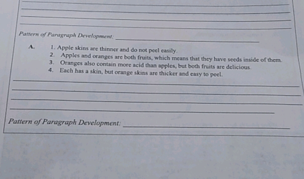 Pattern of Paragraph Development 1 Apple | StudyX