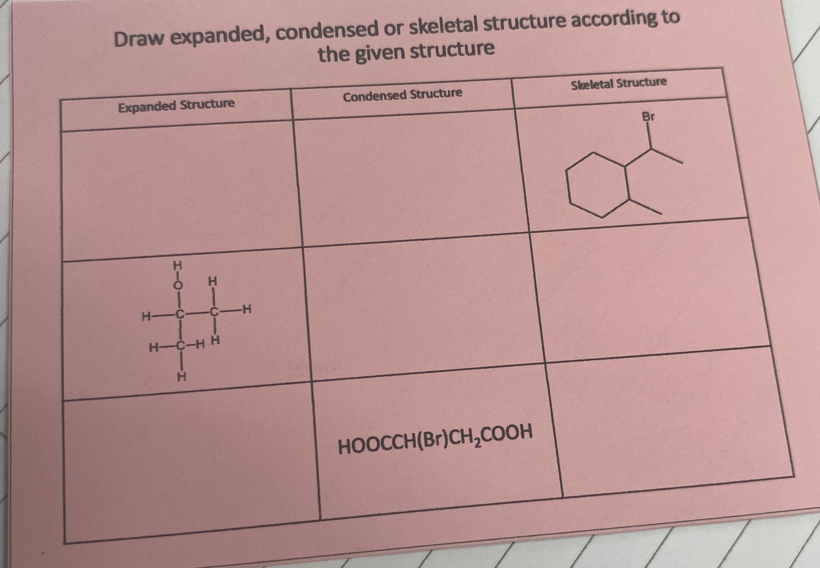 Draw expanded condensed or skeletal | StudyX