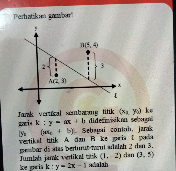 Perhatikan gambar y 2 A(2 3) B(5 4) 3 x l | StudyX
