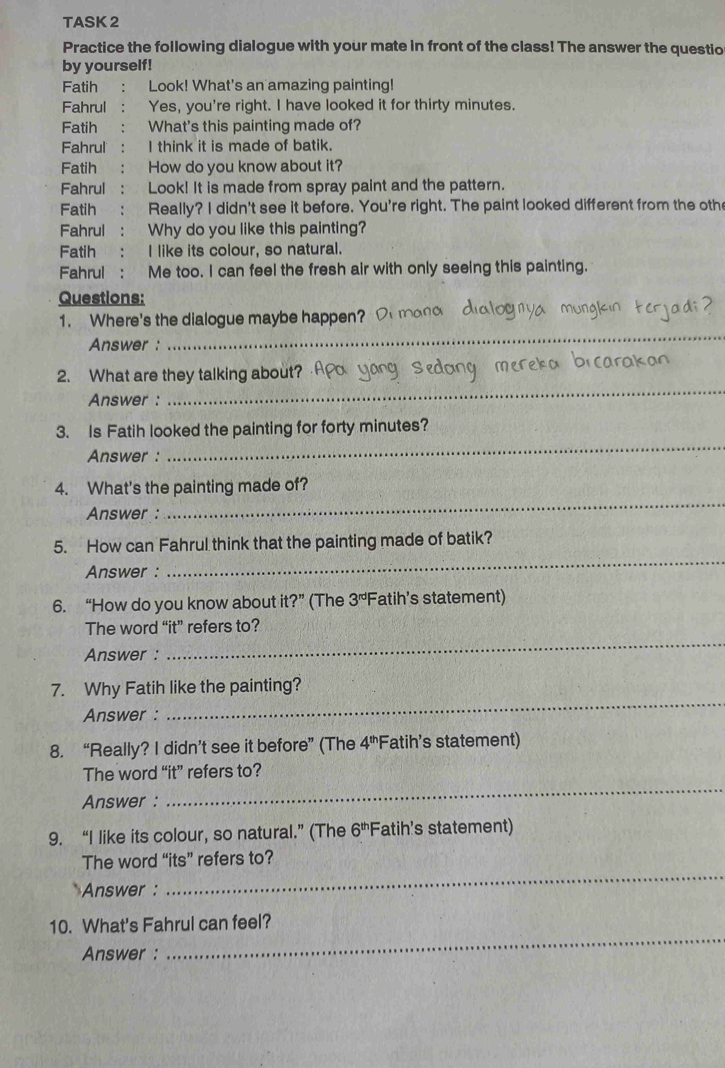 TASK 2 Practice the following dialogue with | StudyX